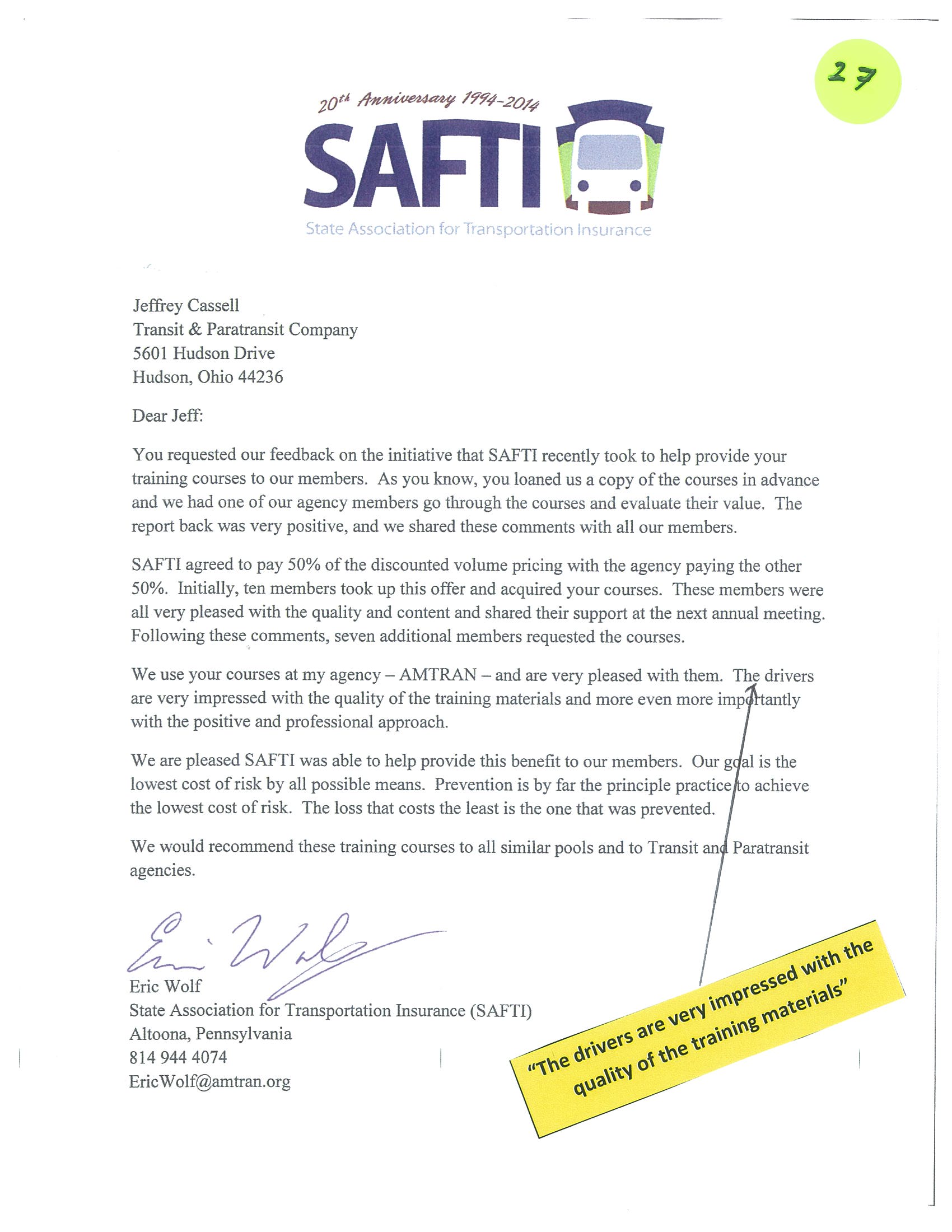 Dozens of testimonials from our customers